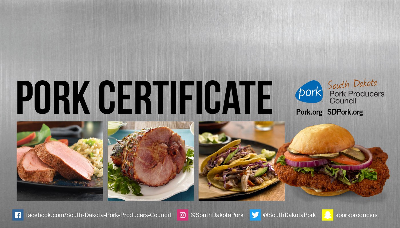South Dakota Pork | Pork Certificates